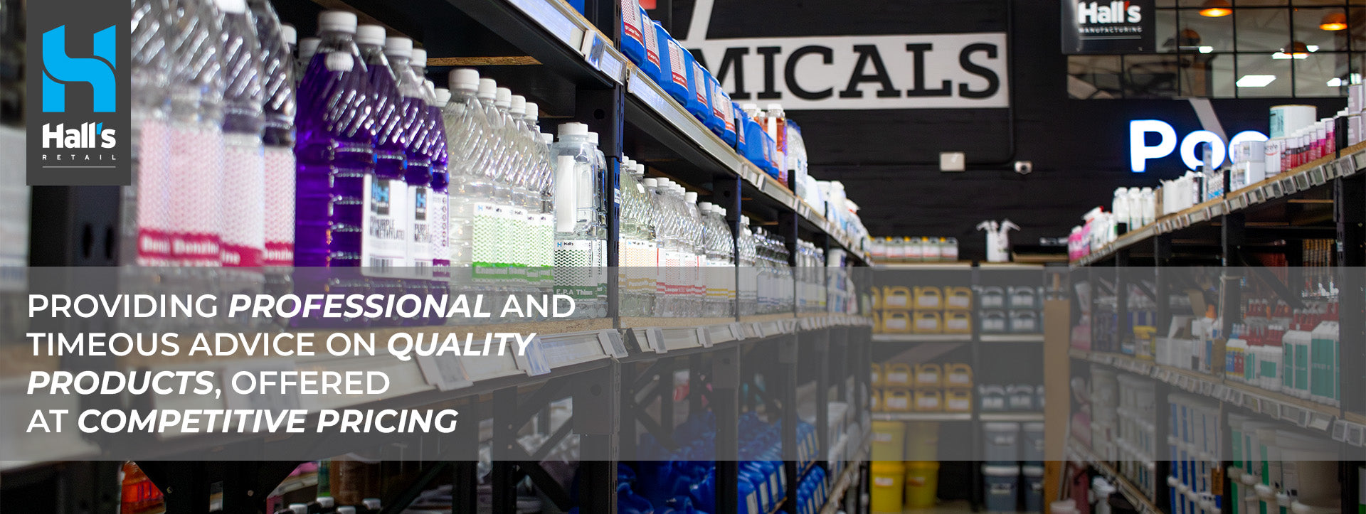 Hall's Retail, Paints, Adhesives, Chemicals, Solvents, Pools
